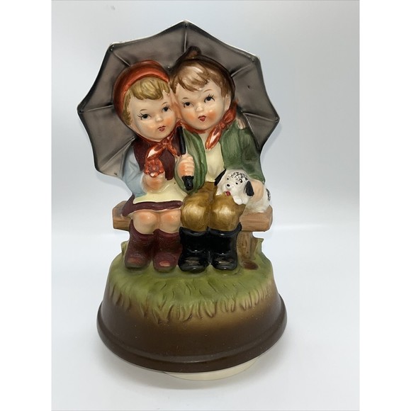 Unbranded | Accents | Vintage Japan Hummel Style Ceramic Music Box Boy ...